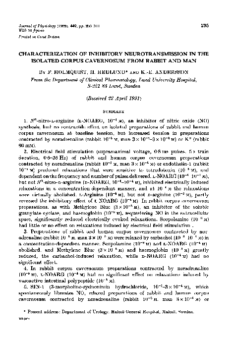 (PDF) Characterization of inhibitory neurotransmission in the isolated ...