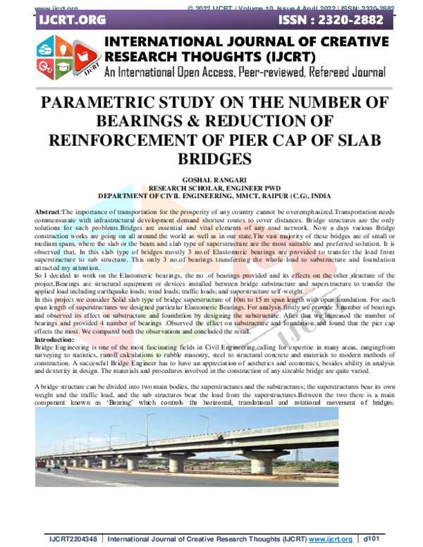 (PDF) Parametric Study on the Number of Bearings & Reduction of ...