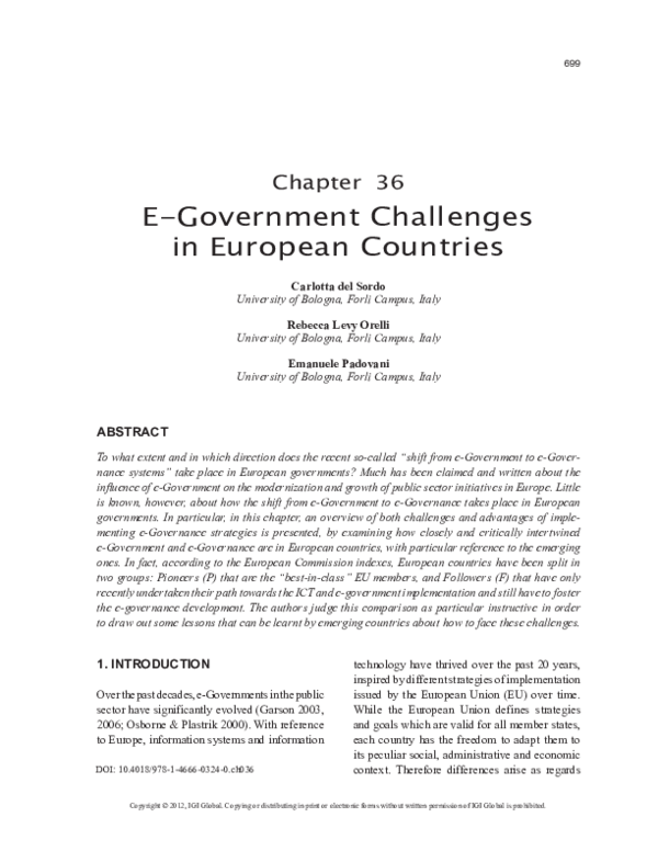 (PDF) E-Government Challenges in European Countries