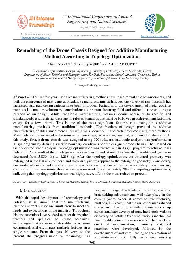 (PDF) Remodeling of the Drone Chassis Designed for Additive ...