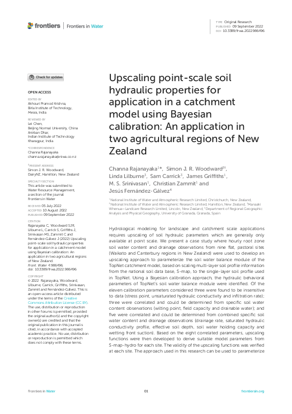 (PDF) Upscaling point-scale soil hydraulic properties for application in a catchment model using ...