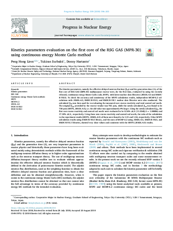 (PDF) Kinetics parameters evaluation on the first core of the RSG GAS ...