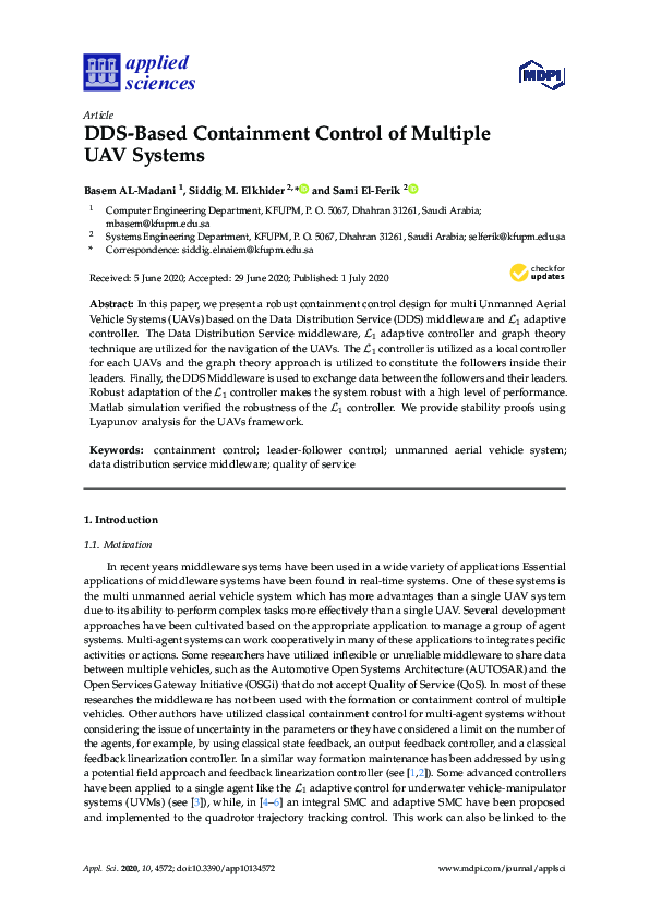 (PDF) DDS-Based Containment Control of Multiple UAV Systems