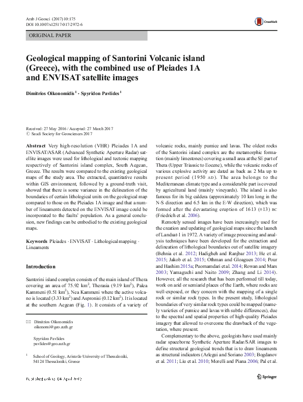 (PDF) Geological mapping of Santorini Volcanic island (Greece), with the combined use of ...