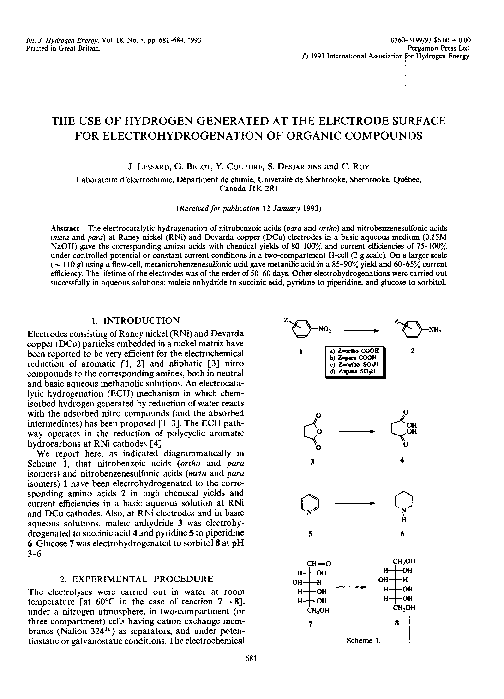 (PDF) The use of hydrogen generated at the electrode surface for ...