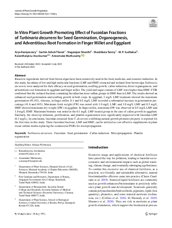 (PDF) In Vitro Plant Growth Promoting Effect of Fucoidan Fractions of ...