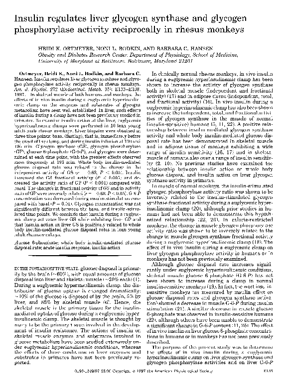 (PDF) Insulin regulates liver glycogen synthase and glycogen ...