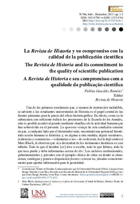 (PDF) La Revista de Historia y su compromiso con la calidad de la ...