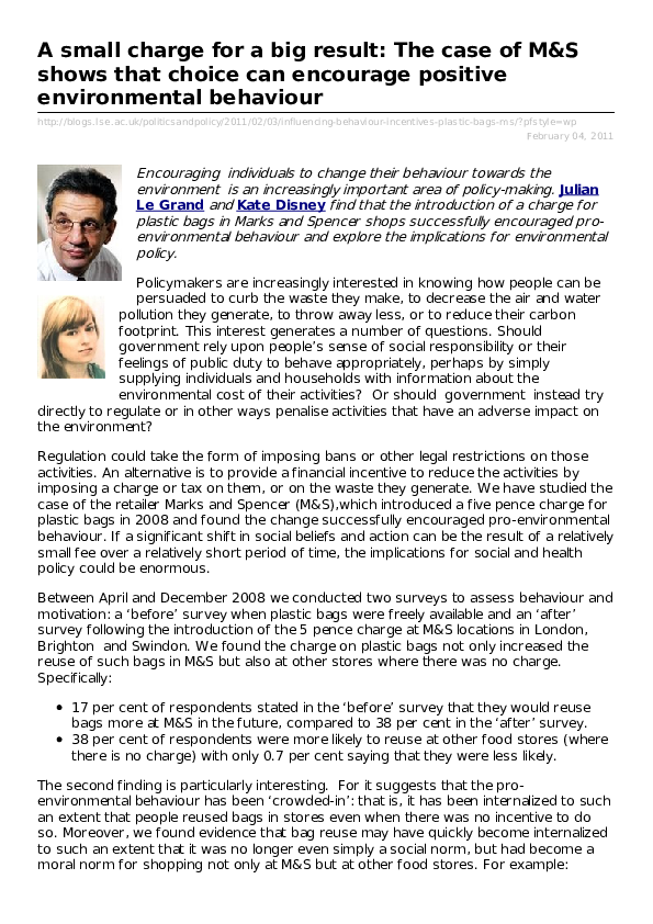 (PDF) A small charge for a big result: The case of M&S shows that ...