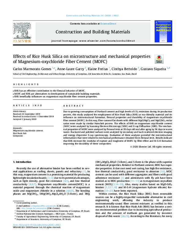 (PDF) Effects of Rice Husk Silica on microstructure and mechanical properties of Magnesium ...