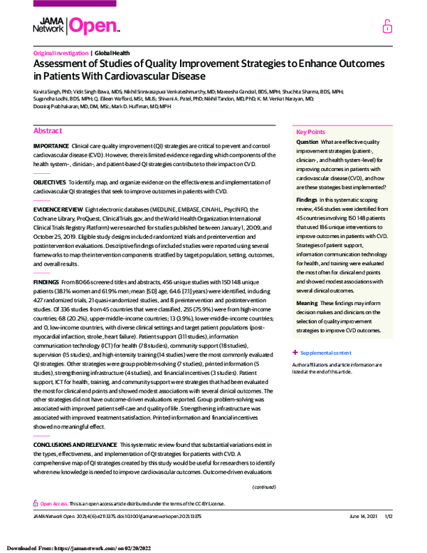 (PDF) Assessment of Studies of Quality Improvement Strategies to ...