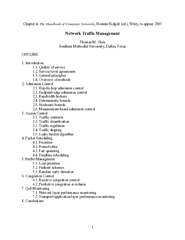 (PDF) Network Traffic Management