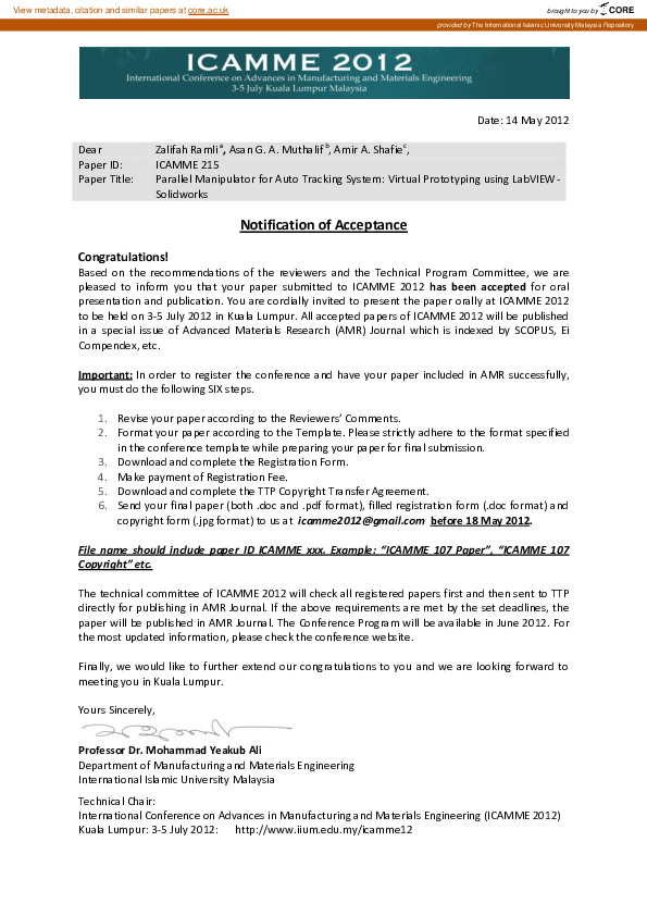 Pdf Parallel Manipulator For Auto Tracking System Virtual Prototyping Using Labview