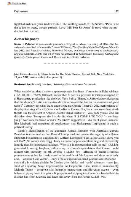 (PDF) Play review: Julius Caesar