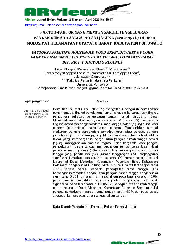 (PDF) Faktor-Faktor Yang Mempengaruhi Pengeluaran Pangan Rumah Tangga ...