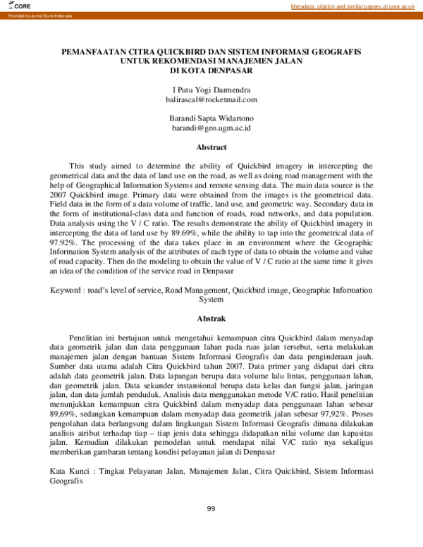 (PDF) Pemanfaatan Citra Quickbird Dan Sistem Informasi Geografis Untuk ...