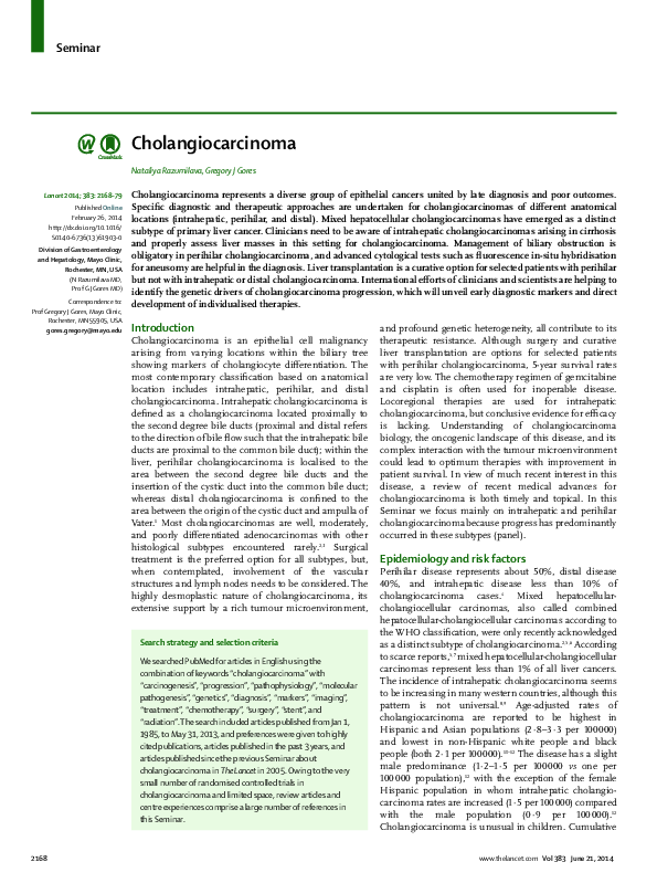 (PDF) Cholangiocarcinoma