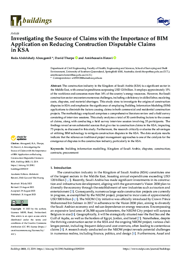 (PDF) Investigating the Source of Claims with the Importance of BIM ...