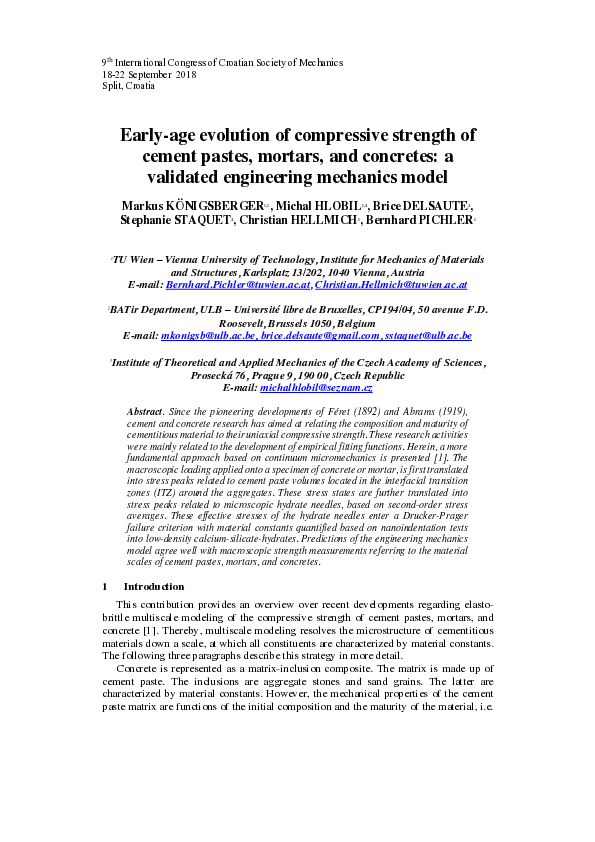 (PDF) Early-Age Evolution of Compressive Strength of Cement Pastes ...