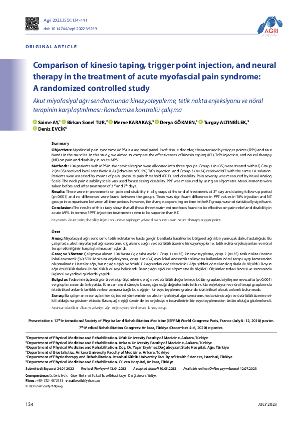 (PDF) Comparison Of Kinesiotaping, Trigger Point Injection, And Neural ...