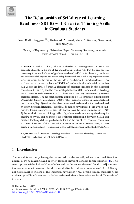 (PDF) The Relationship of Self-directed Learning Readiness (SDLR) with ...