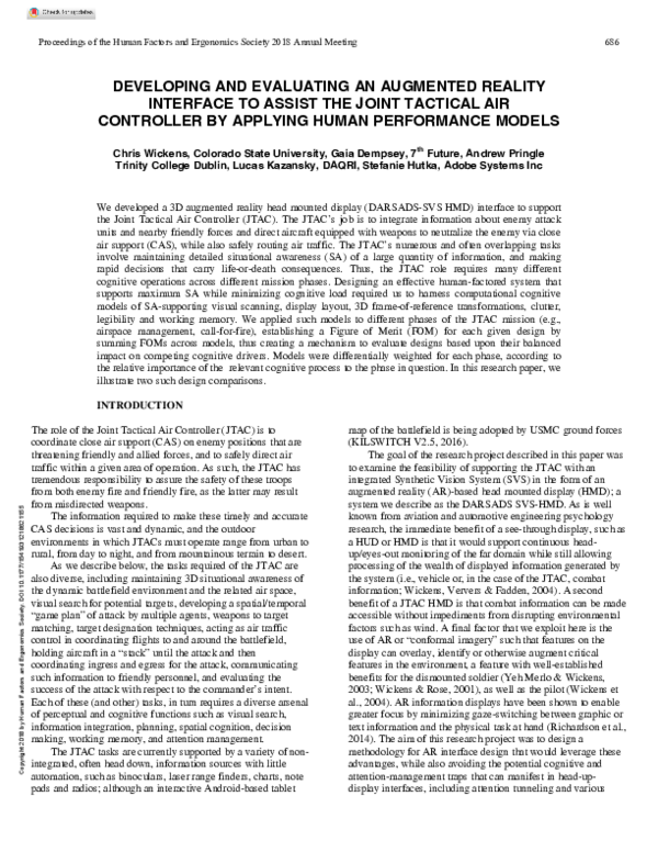 (PDF) Developing and Evaluating an Augmented Reality Interface to Assist the Joint Tactical Air ...