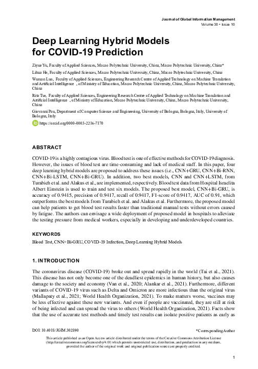 (PDF) Deep Learning Hybrid Models for COVID-19 Prediction | Wuman Luo ...