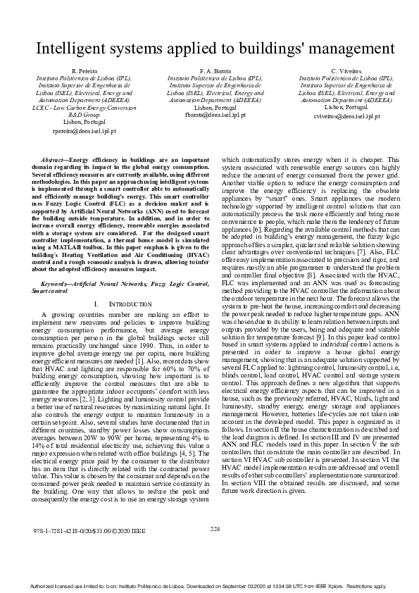 (PDF) Intelligent systems applied to buildings' management