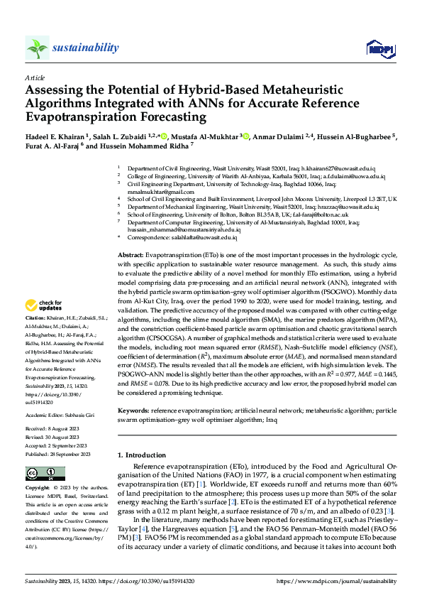 (PDF) Assessing the Potential of Hybrid-Based Metaheuristic Algorithms Integrated with ANNs for ...