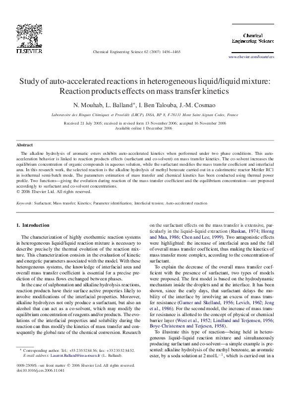 (PDF) Study of auto-accelerated reactions in heterogeneous liquid ...