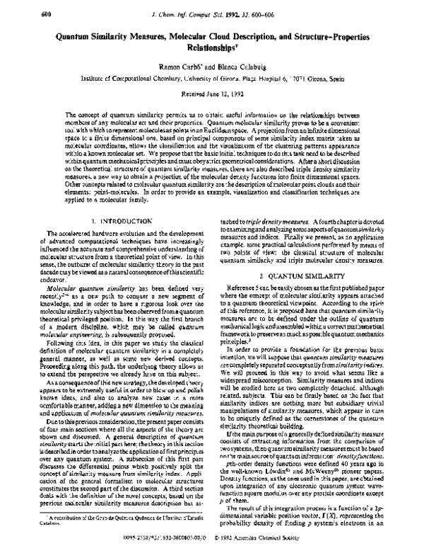 (PDF) Quantum similarity measures, molecular cloud description, and structure-properties ...