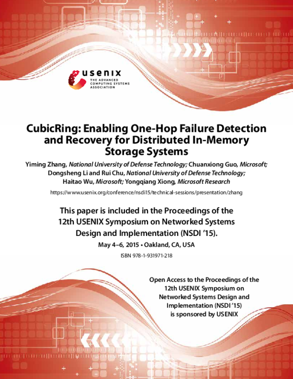 (PDF) CubicRing: Enabling One-Hop Failure Detection and Recovery for ... (PDF) CubicRing: Enabling One-Hop Failure Detection and Recovery for ...