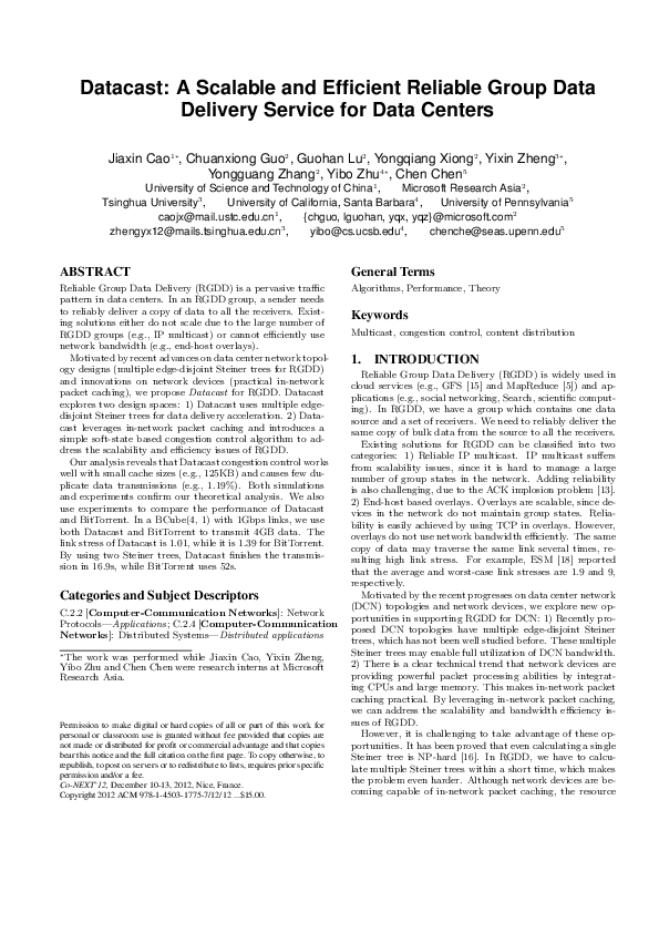 (PDF) Datacast: A Scalable and Efficient Reliable Group Data Delivery ...