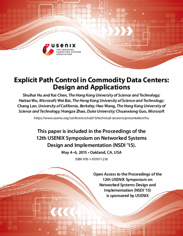 (PDF) Explicit Path Control in Commodity Data Centers: Design and ...
