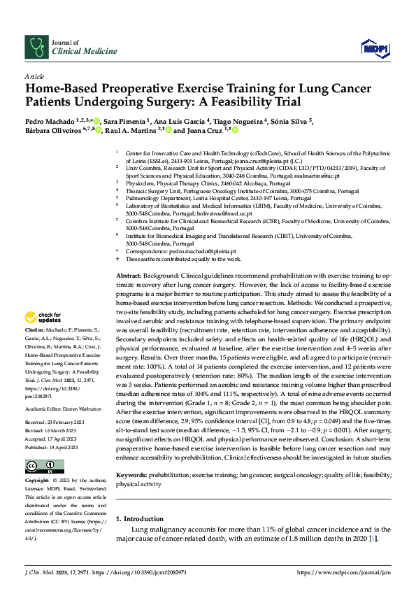 (PDF) Home-Based Preoperative Exercise Training for Lung Cancer ...