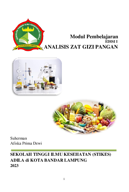 (PDF) Modul Pembelajaran Analisis Zat Gizi Pangan