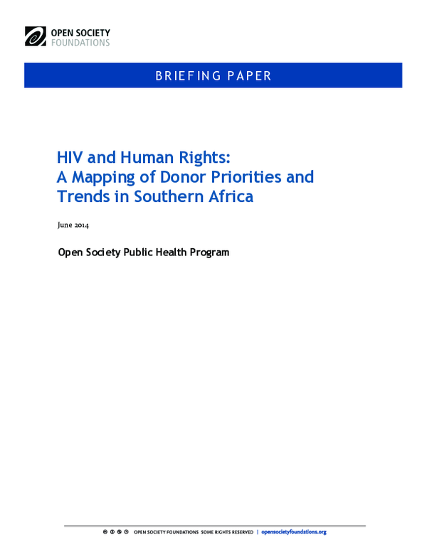 (PDF) HIV and human rights: a mapping of donor priorities and trends in ...