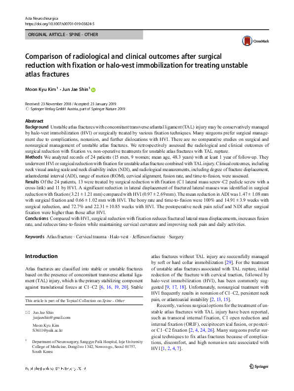 (PDF) Comparison of radiological and clinical outcomes of internal fixation using two different ...