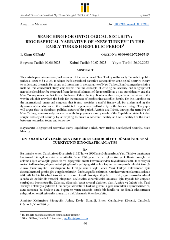 (PDF) Searching for Ontological Security: Biographical Narrative of ...