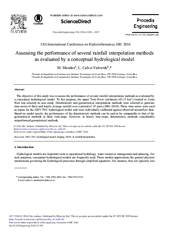 (PDF) Assessing the Performance of Several Rainfall Interpolation ...