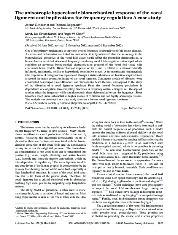 (PDF) The anisotropic hyperelastic biomechanical response of the vocal ...