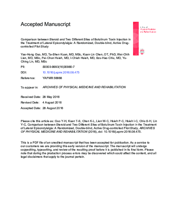 (PDF) Comparison between Steroid and Two Different Sites of Botulinum ...