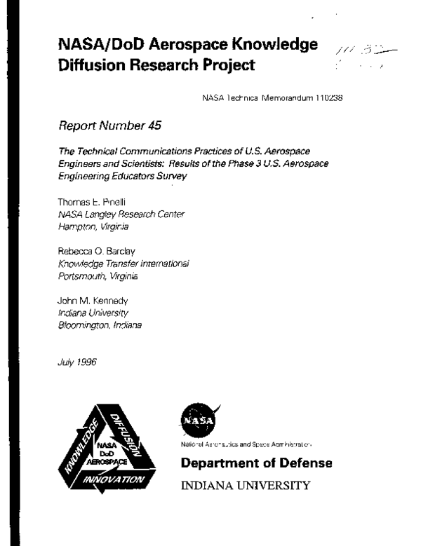 (PDF) The NASA/DoD aerospace knowledge diffusion research project ...