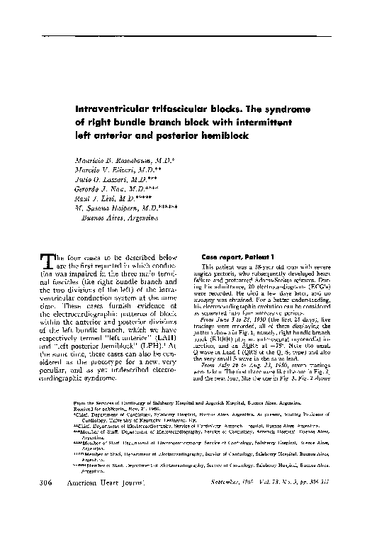 (PDF) Intraventricular trifascicular blocks. The syndrome of right ...