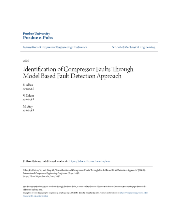 Pdf Identification Of Compressor Faults Through Model Based Fault 0900