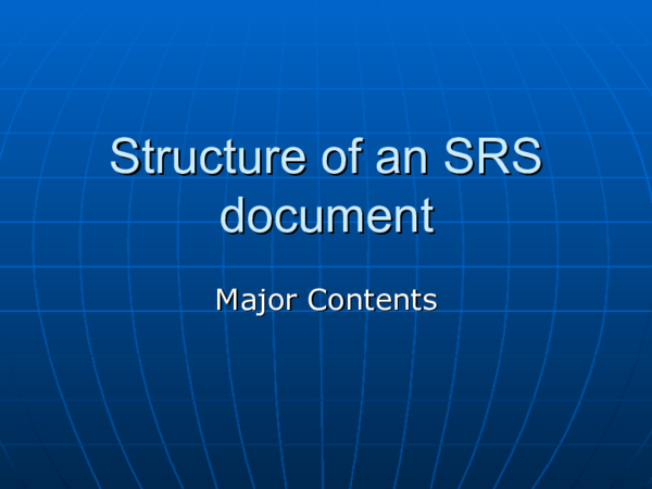 (PPT) Structure of an SRS document