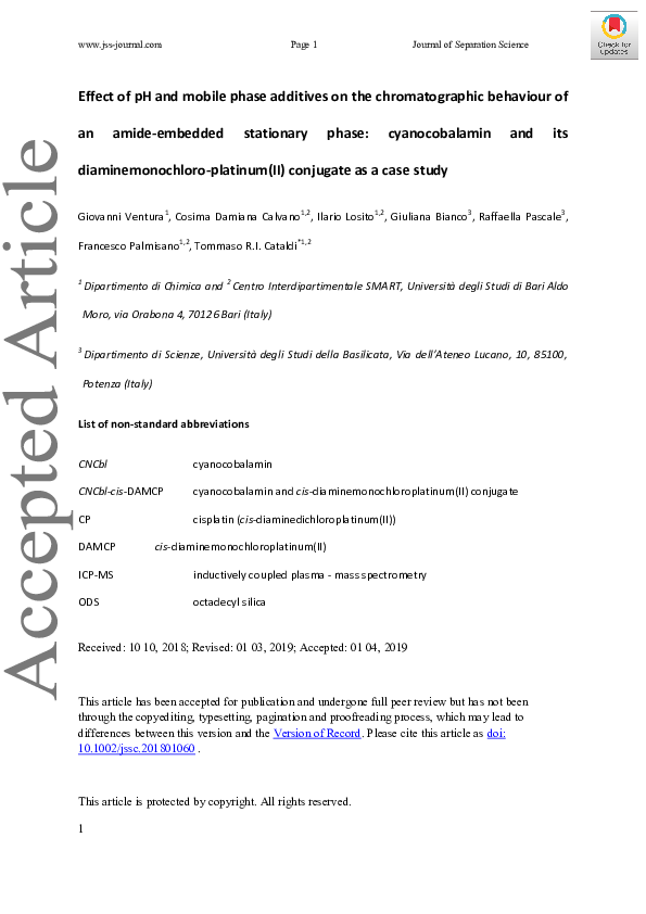 (PDF) Effect of pH and mobile phase additives on the chromatographic ...
