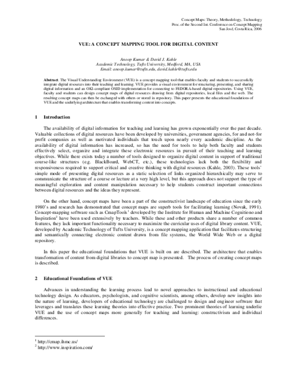 (PDF) VUE: A concept mapping tool for digital content