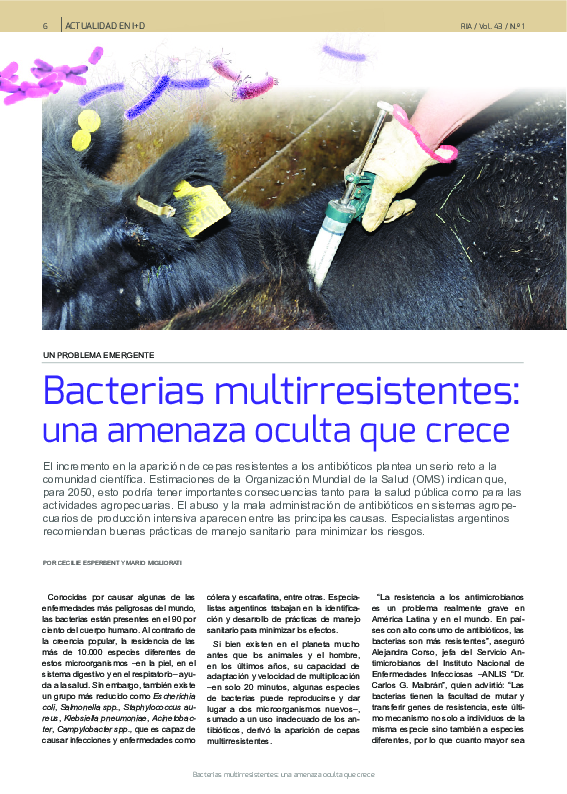 (PDF) Bacterias multirresistentes: una amenaza oculta que crece