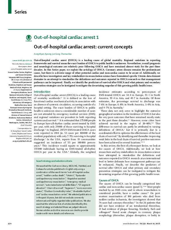 (PDF) Out-of-hospital cardiac arrest: current concepts